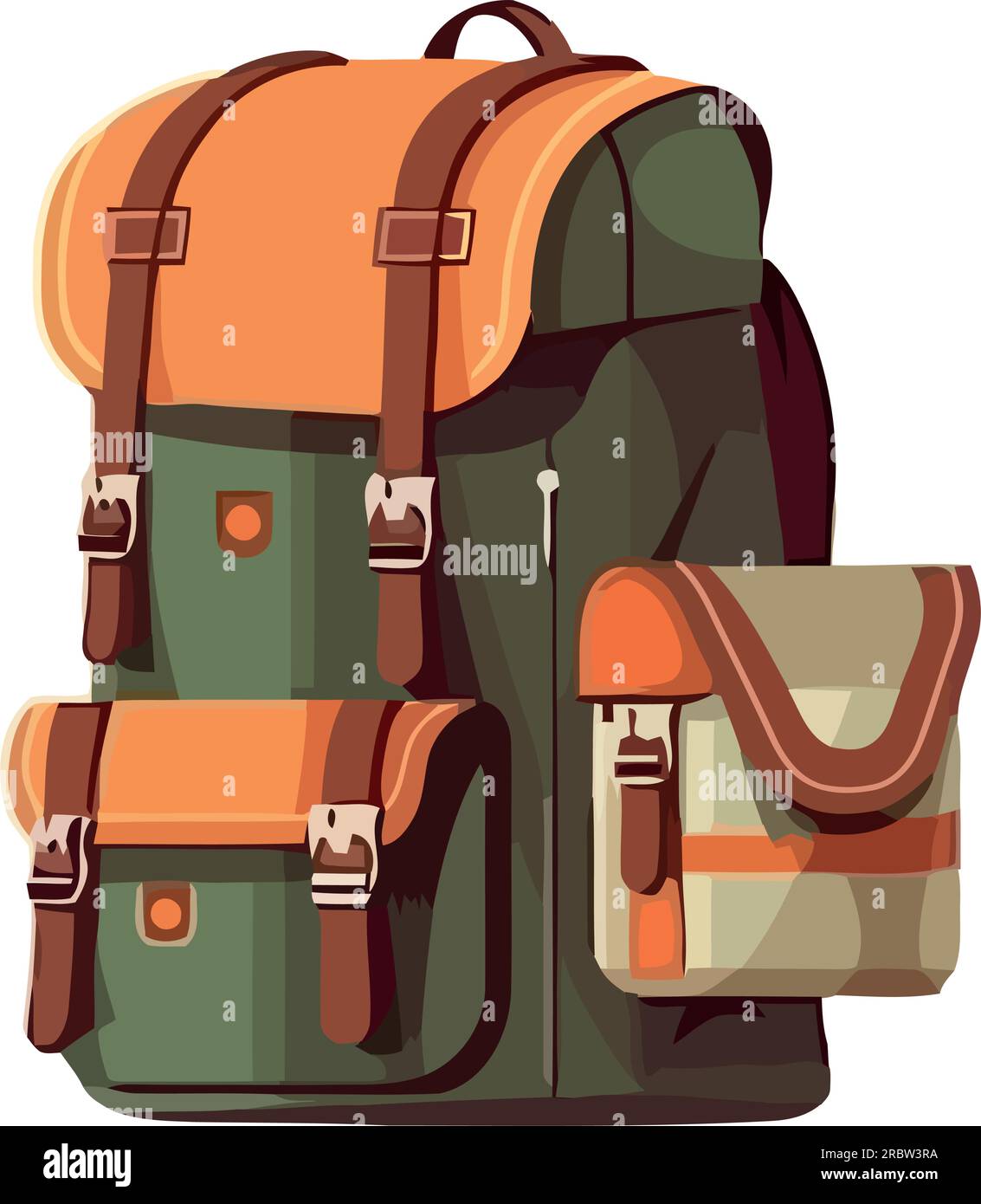 Explorer leather backpack Stock Vector Images - Alamy