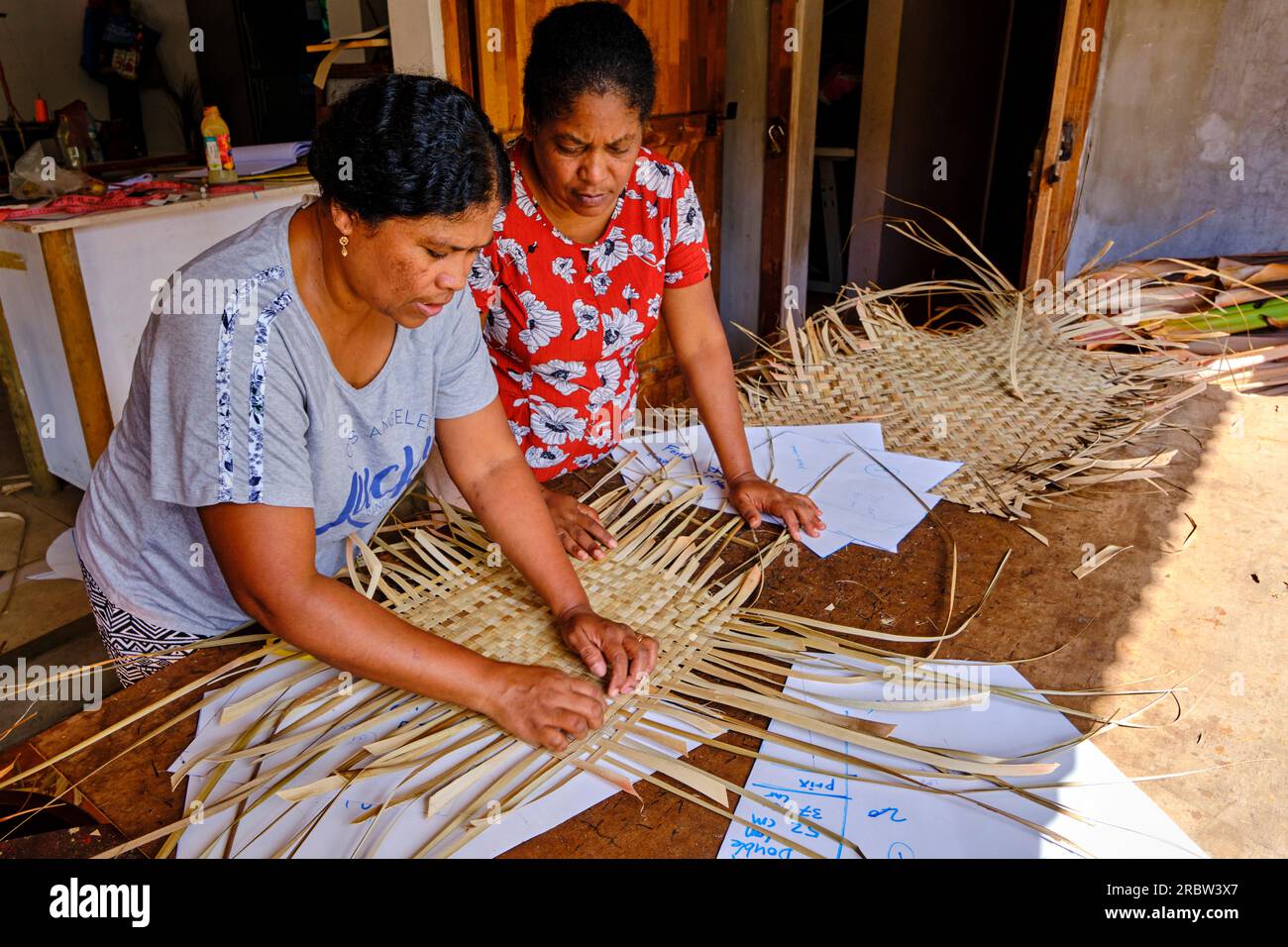 Mauritius, Grand Port district, Old Grand Port, vacoas weaving center ...