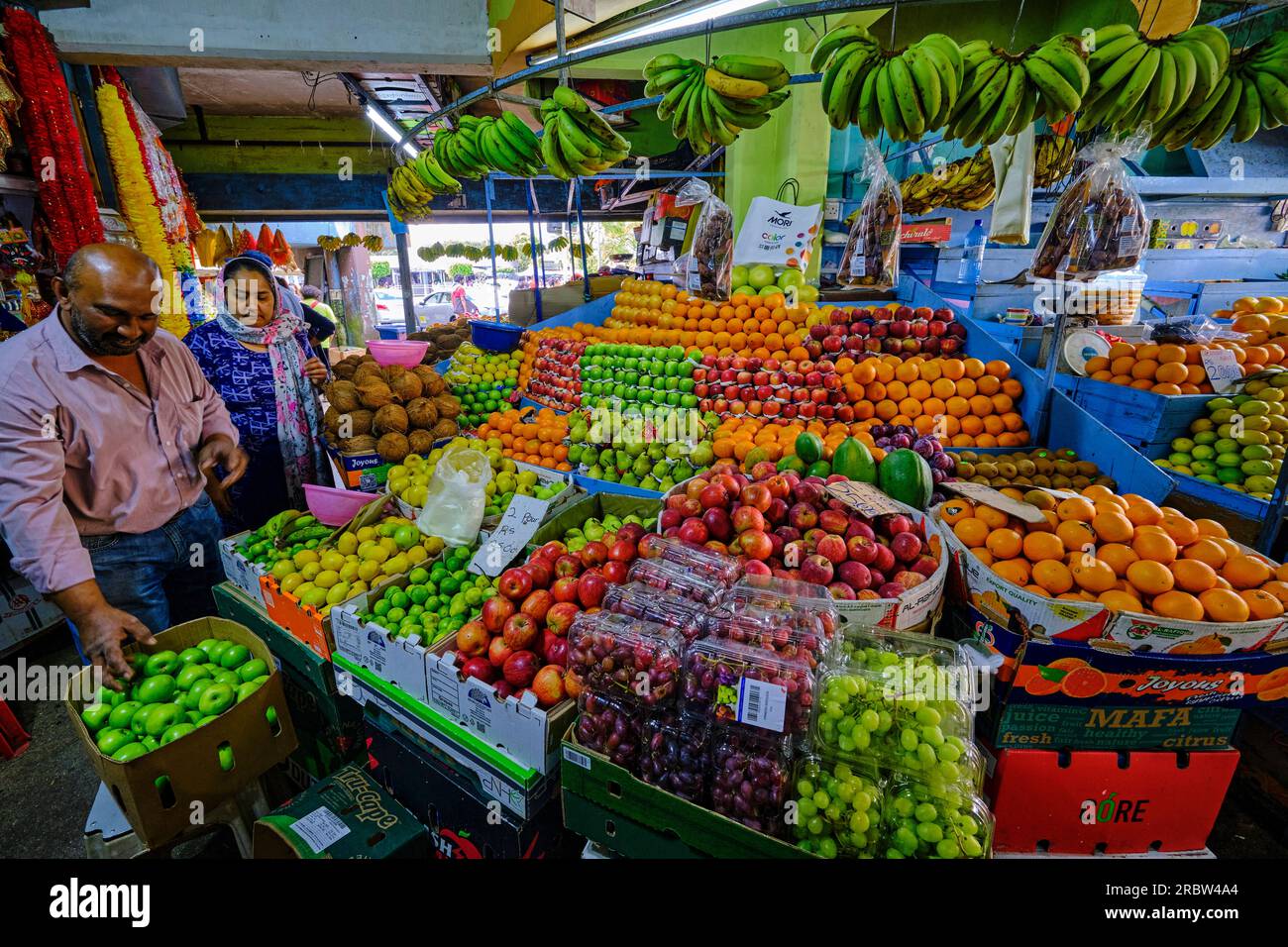 Mauritius, Plaines Wilhems district, Curepipe, the big market Stock ...