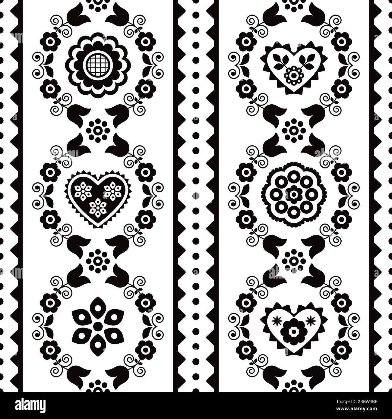 Polish ethnic vector seamless embroidery pattern with floral motif ... Polish ethnic vector seamless embroidery pattern with floral motif ...