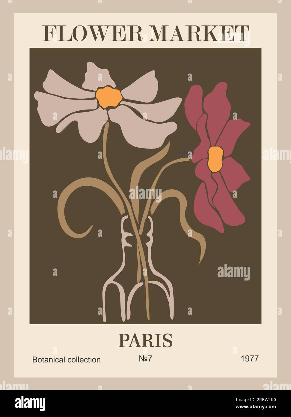 Abstract Flower Market Paris poster vector art Stock Vector Image & Art ...