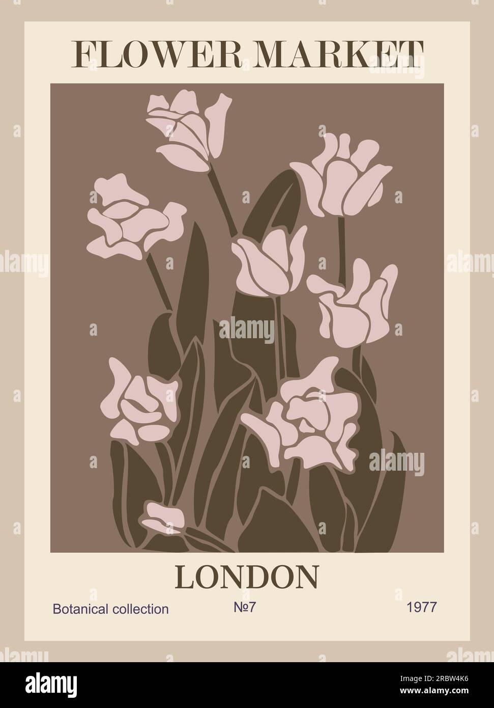 Abstract Flower Market London poster vector art Stock Vector Image ...