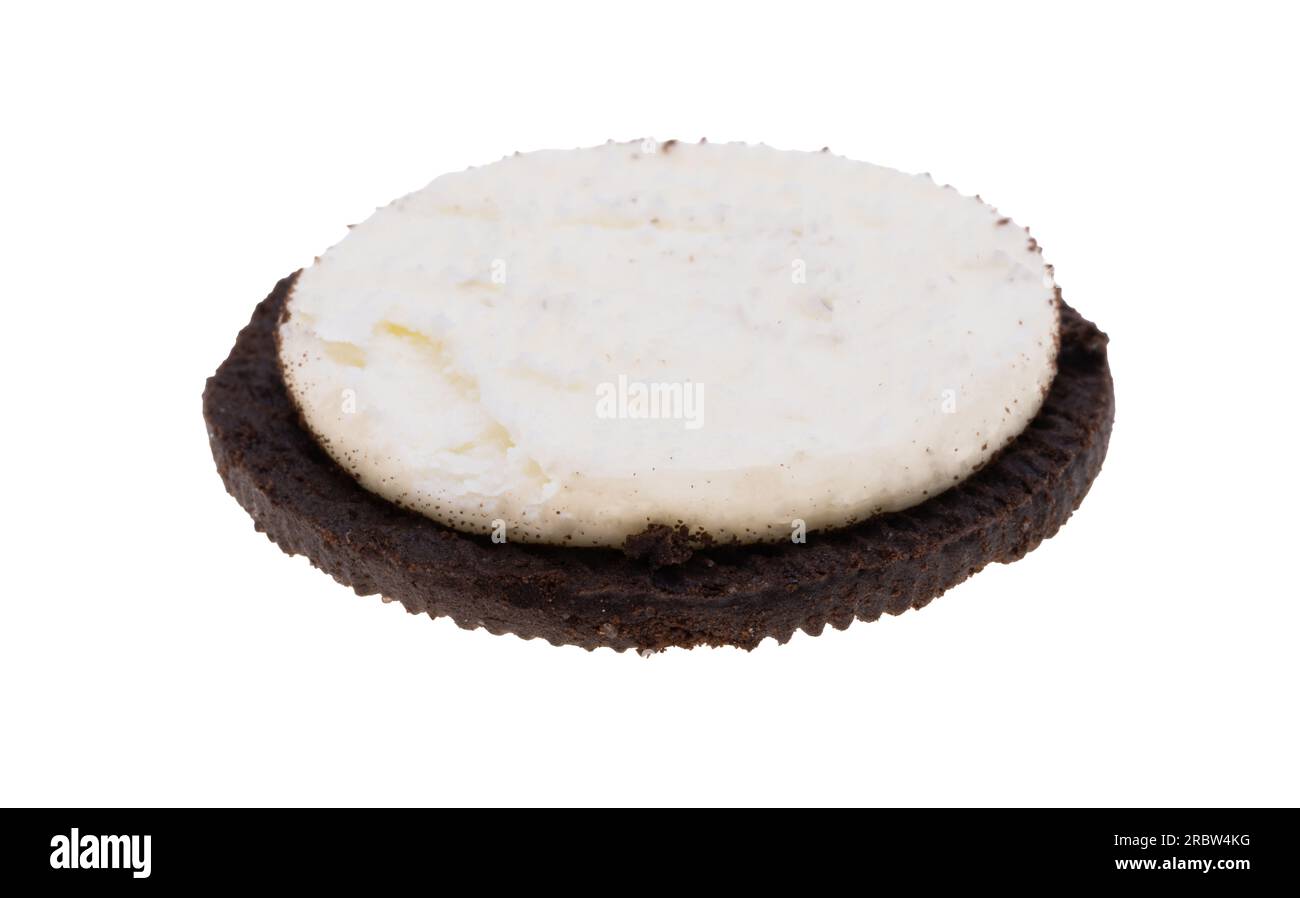 sandwich cookies with cream filling on a white background Stock Photo ...