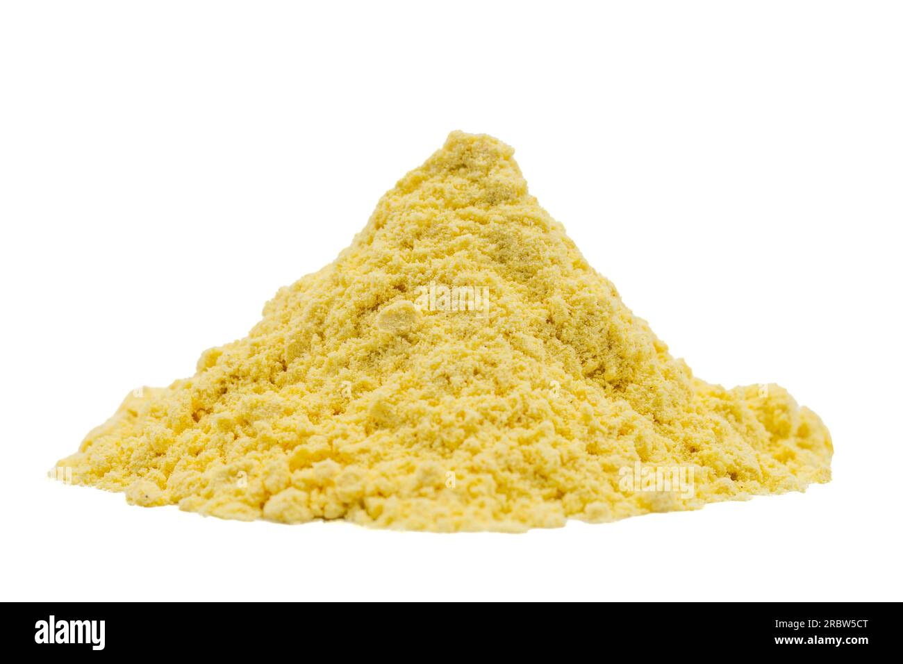 Corn flour isolated on white background. Pile of cornmeal. close up ...