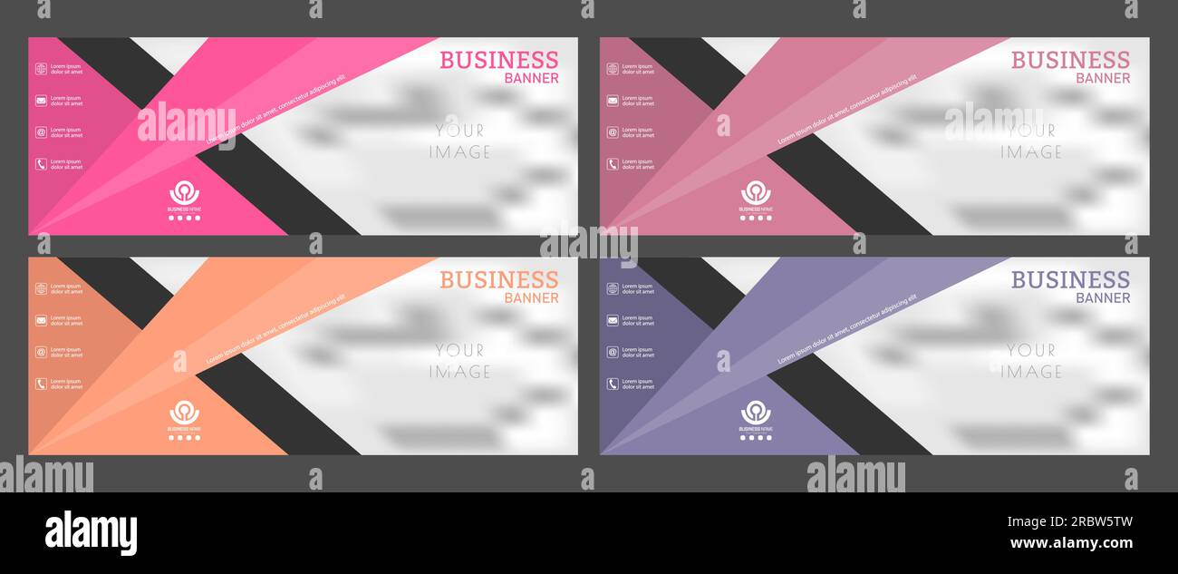 Business banner. A set of horizontal templates with space for a photo ...