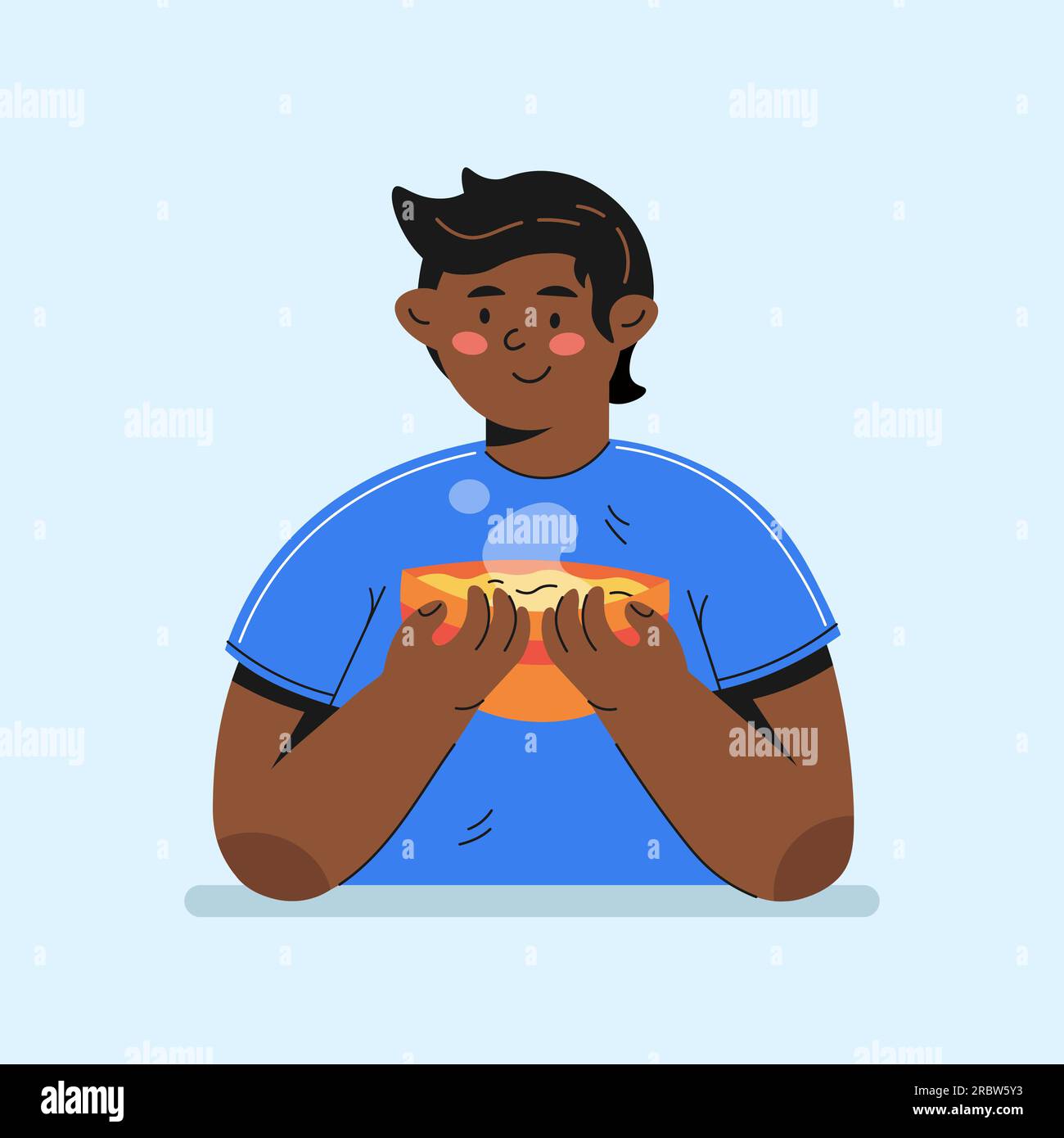 Healthy eating concept guy Stock Vector Images - Alamy