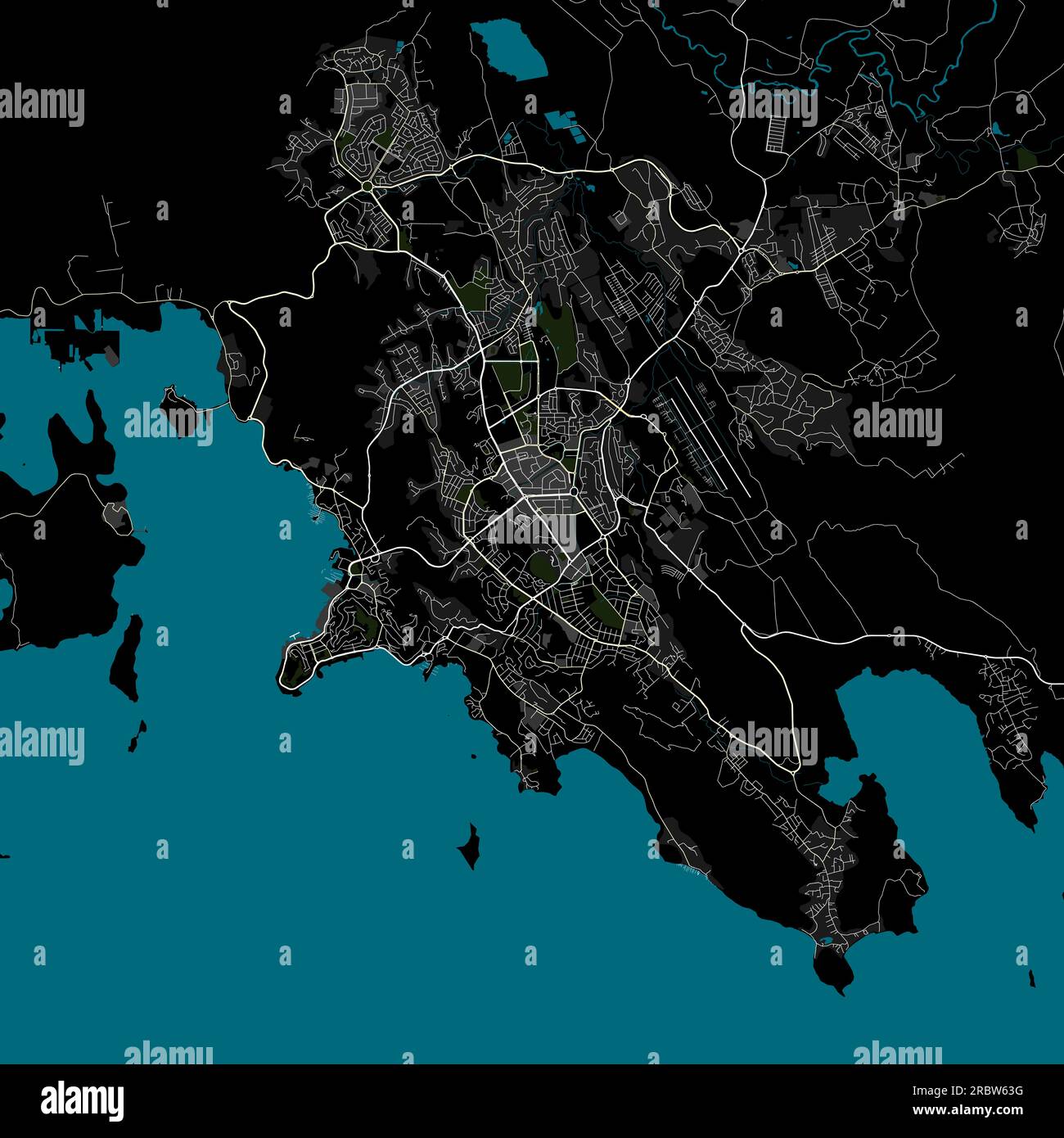 Vector City Map of Port Moresby, Papua New Guinea data from ...