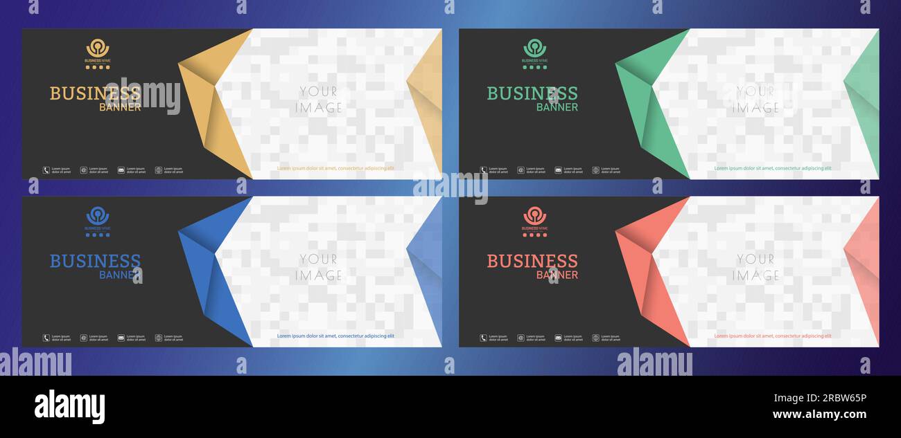 Business banner. A set of horizontal templates with space for a photo ...