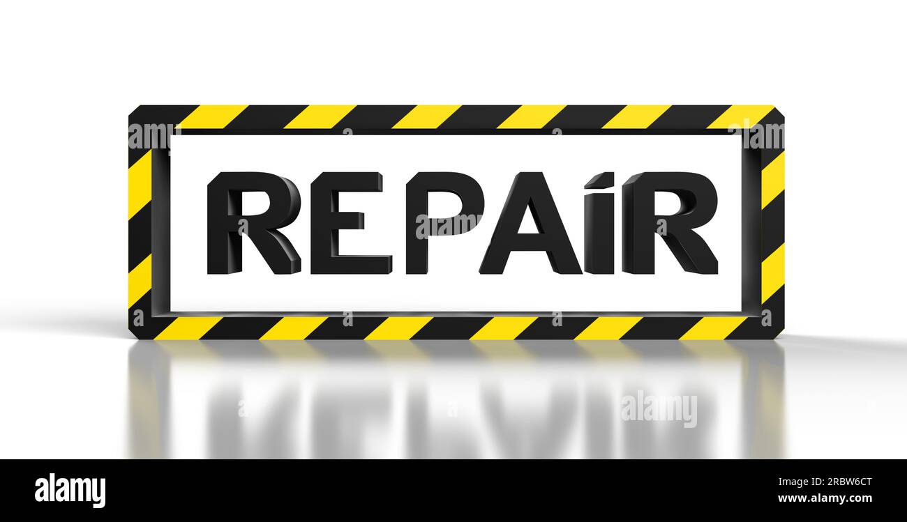 repair symbol with shadow on a white background Stock Photo - Alamy