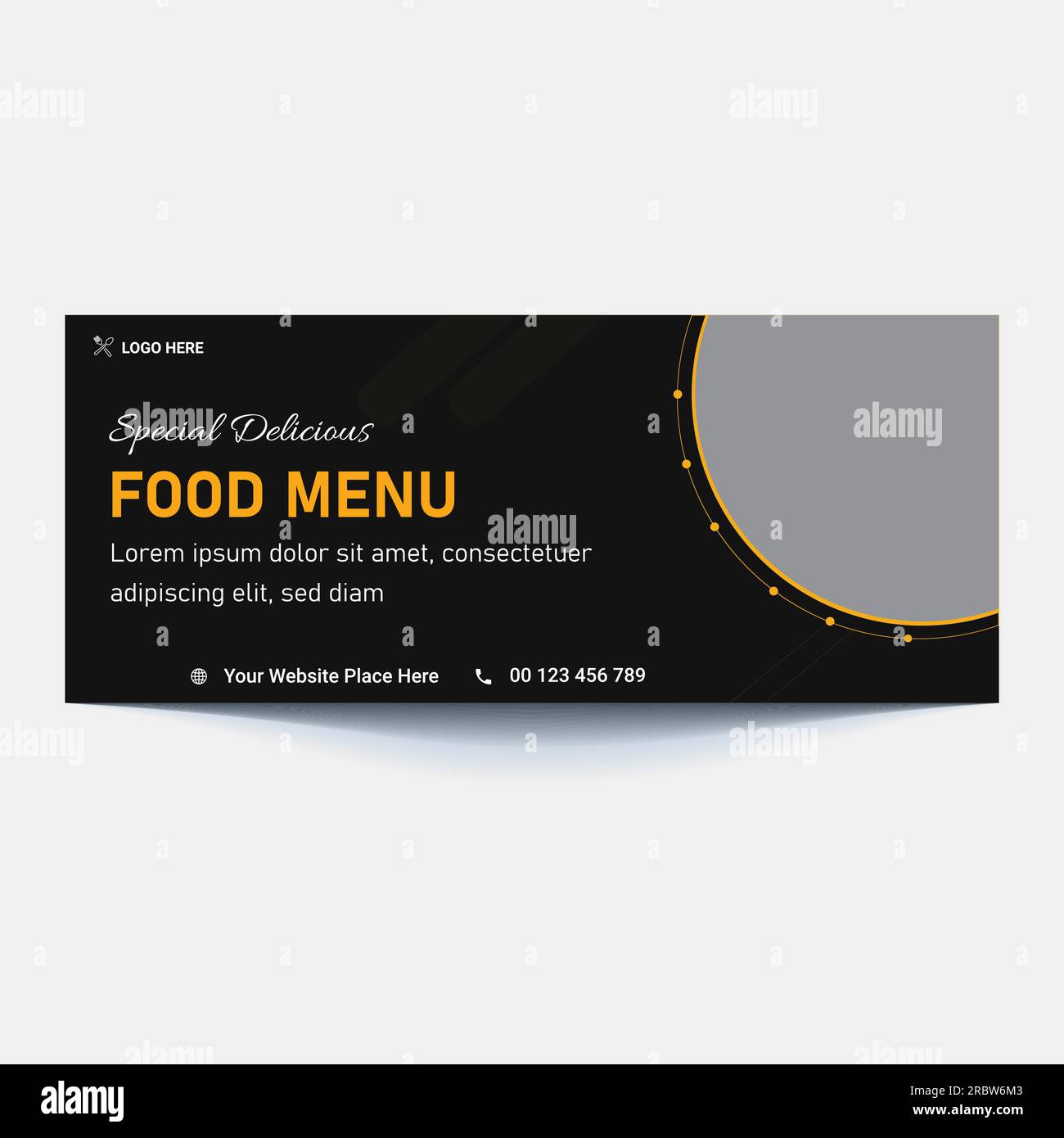 Restaurant food menu social media marketing web banner. Pizza, burger ...