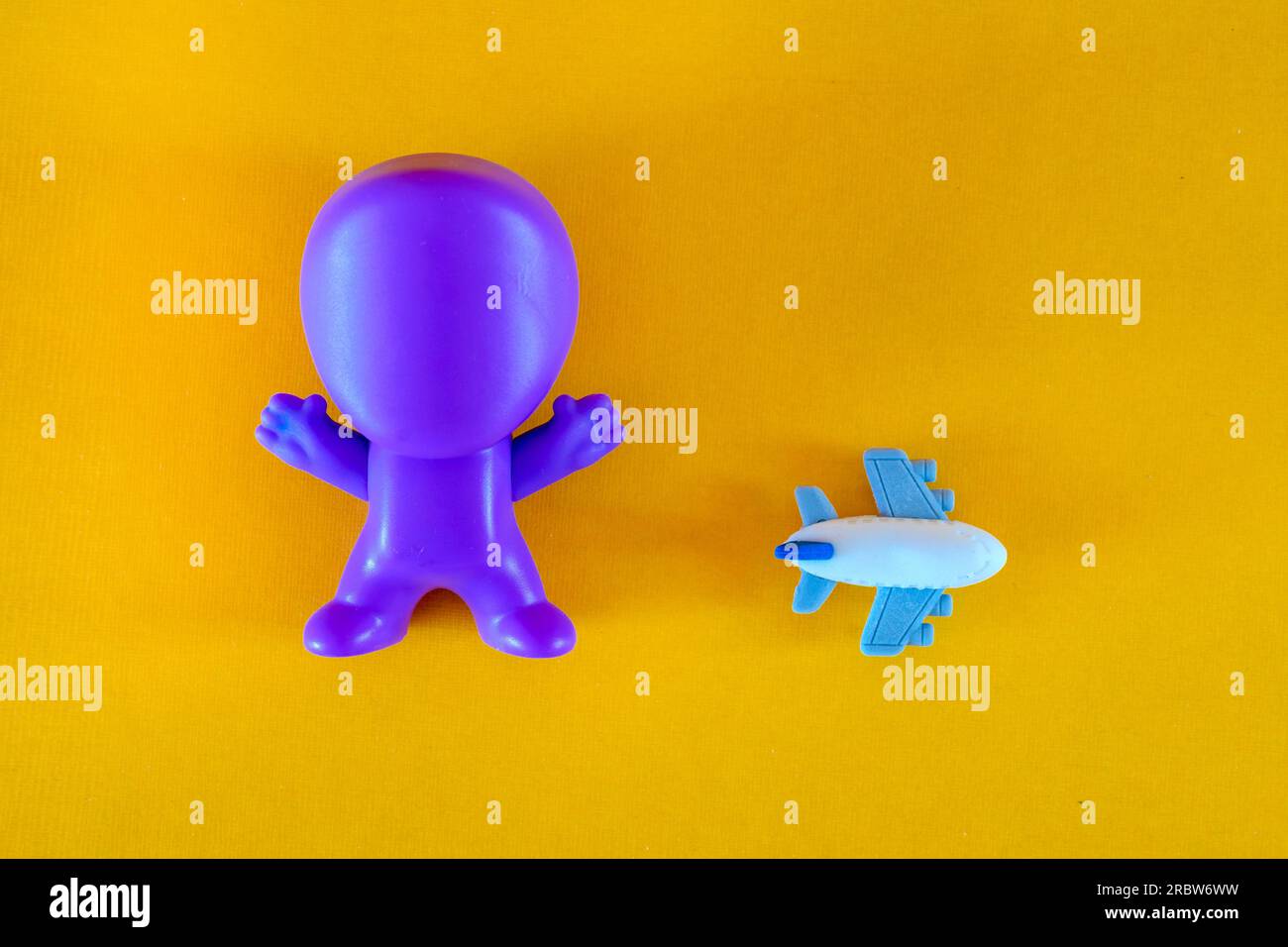 Airplane, Aircraft. Human's figure. The figure of a man and a plane on ...