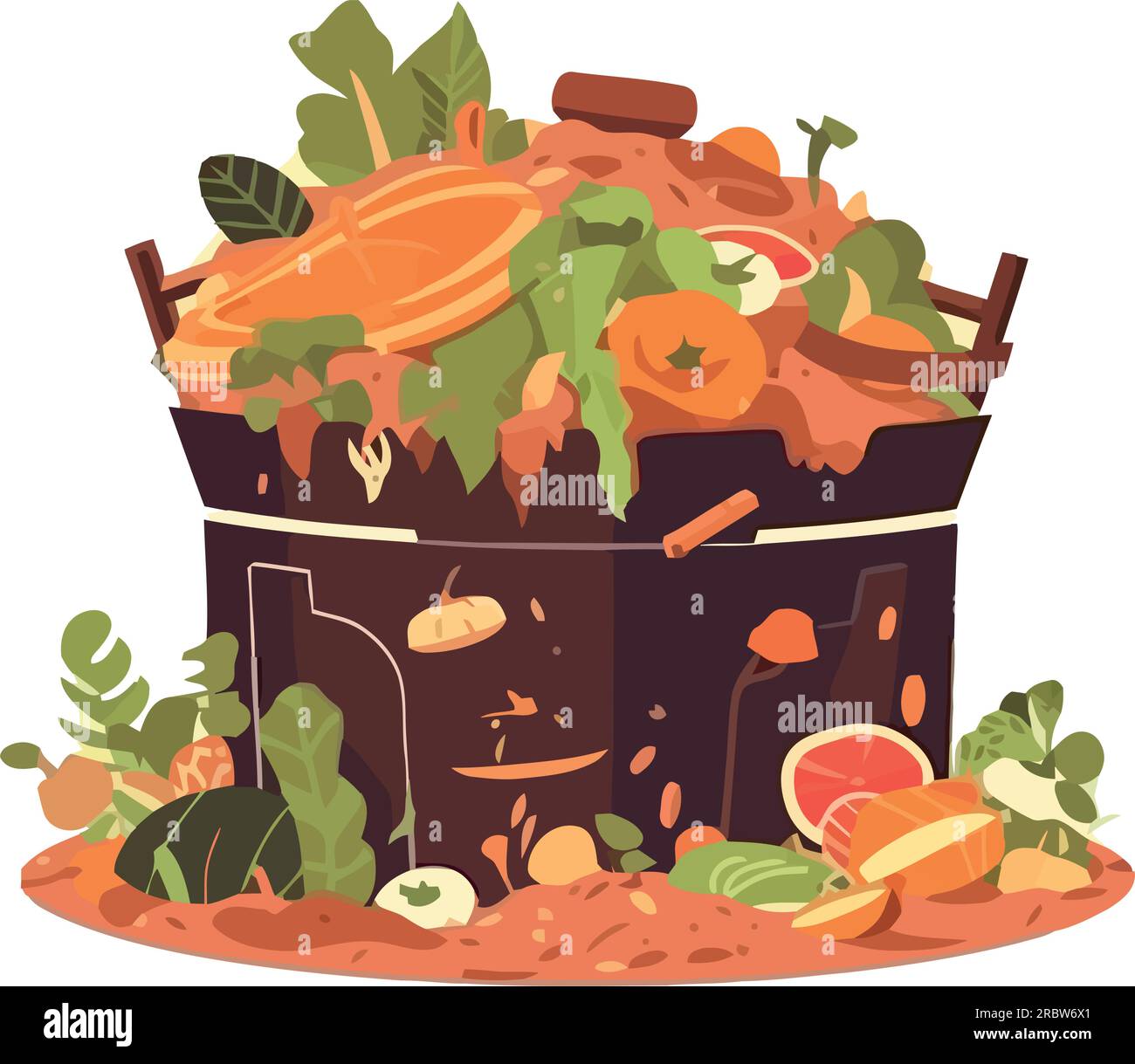 compost in wooden basket illustration Stock Vector Image & Art - Alamy