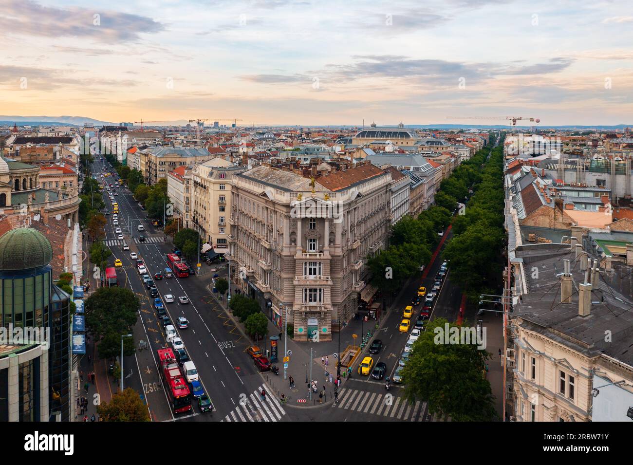 Budapest, Hungary - Aerial skyline view about Bajcsy Zsilinszky and ...