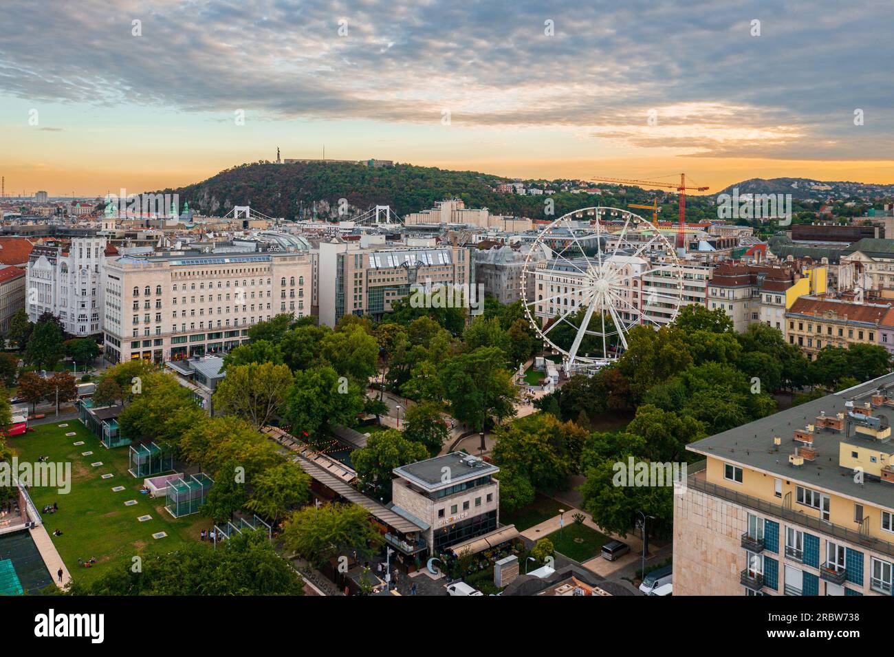 Aerial skyline view about Elizabeth Square with Ferris wheel called ...