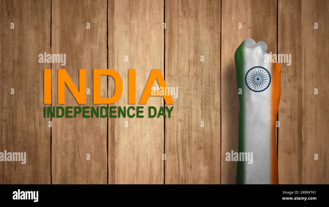 Human hand with Indian flag color. India Independence Day concept Stock ...