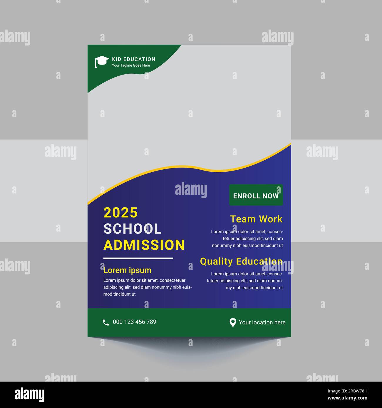 Flyer brochure cover template for Kids back to school education ...