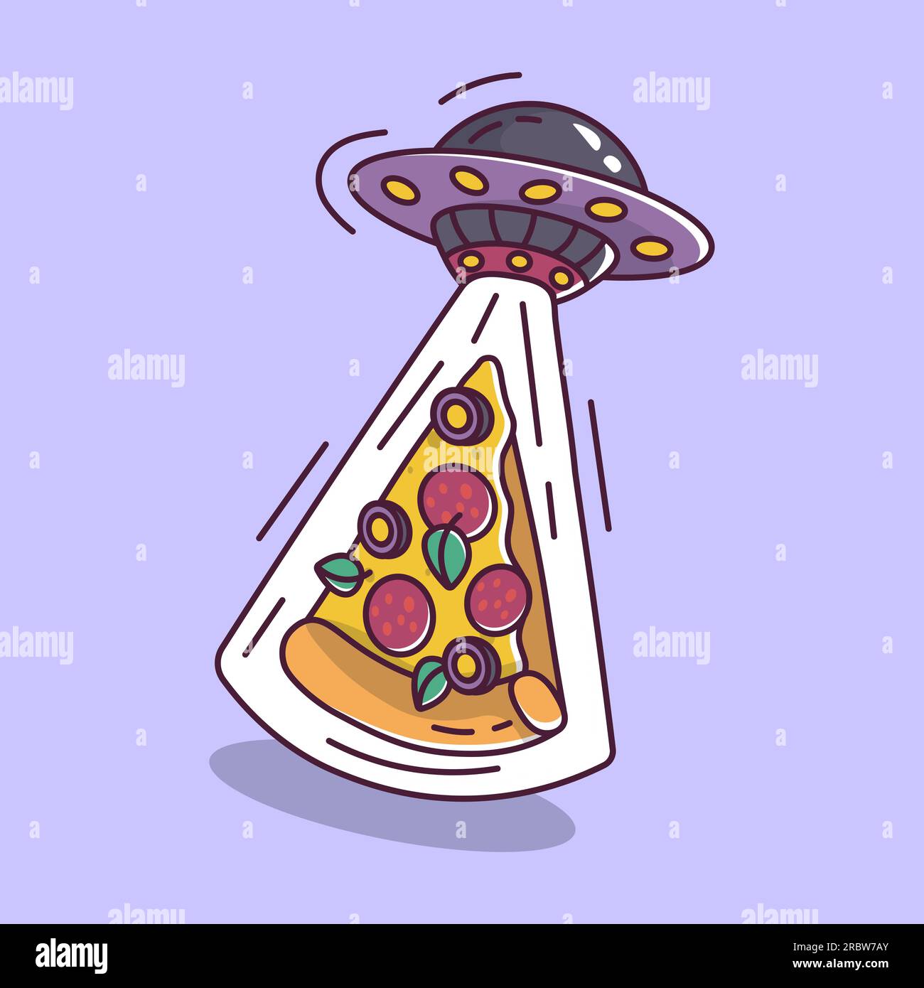 pizza flying saucer ufo cartoon style Stock Vector Image & Art - Alamy