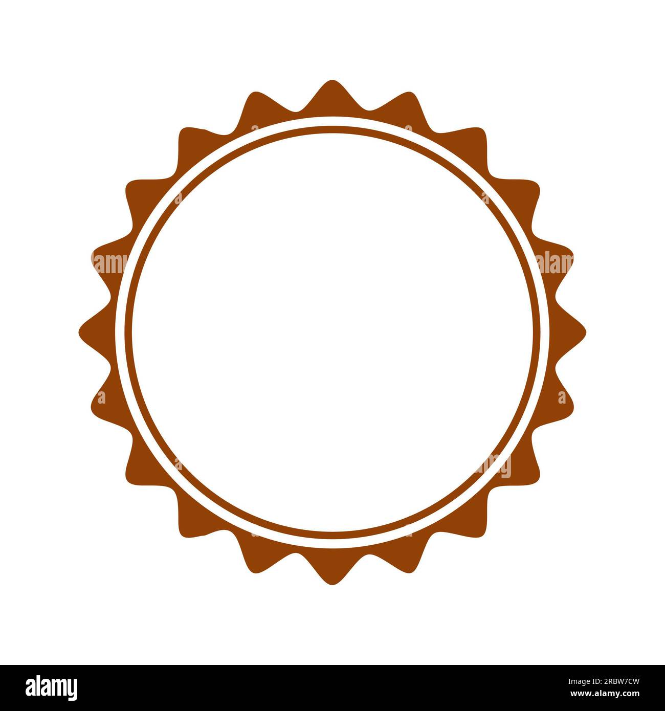 Brown coffee brand logo frame icon on white background. Pictogram, icon ...