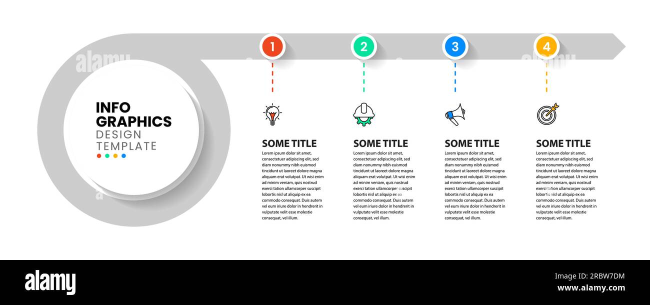 Infographic template with icons and 4 options or steps. Line. Can be ...