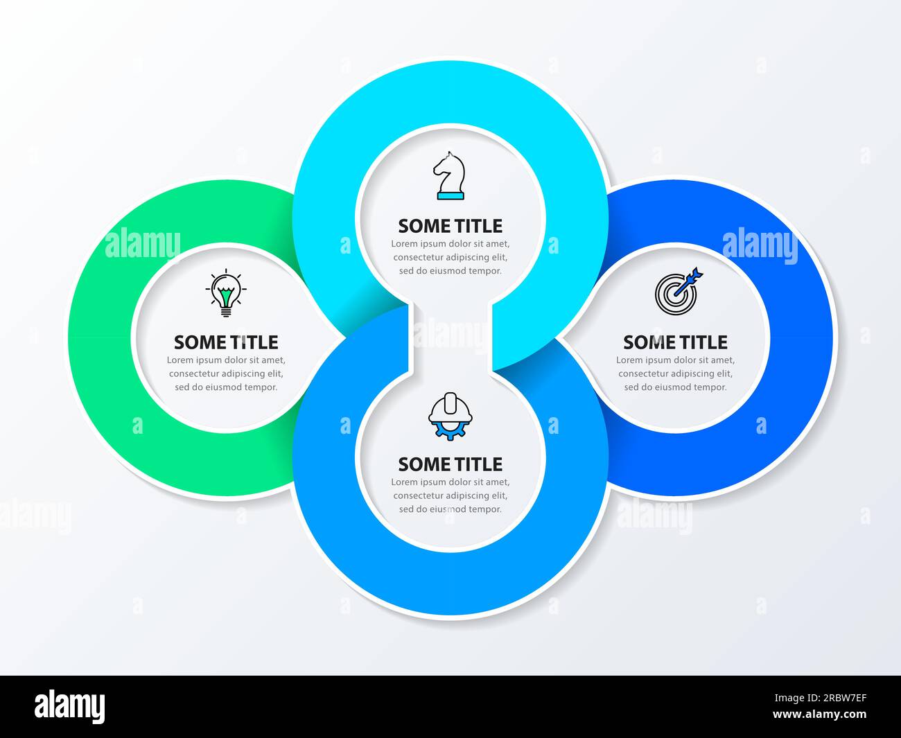 Infographic template with icons and 4 options or steps. Four connected ...