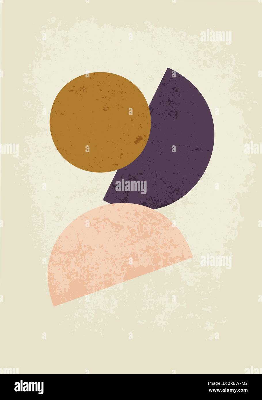 abstract poster in brown tones with a grunge texture, made of geometric ...