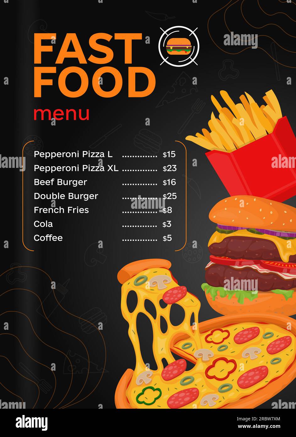 fast food restaurant menu in vector Stock Vector Image & Art - Alamy
