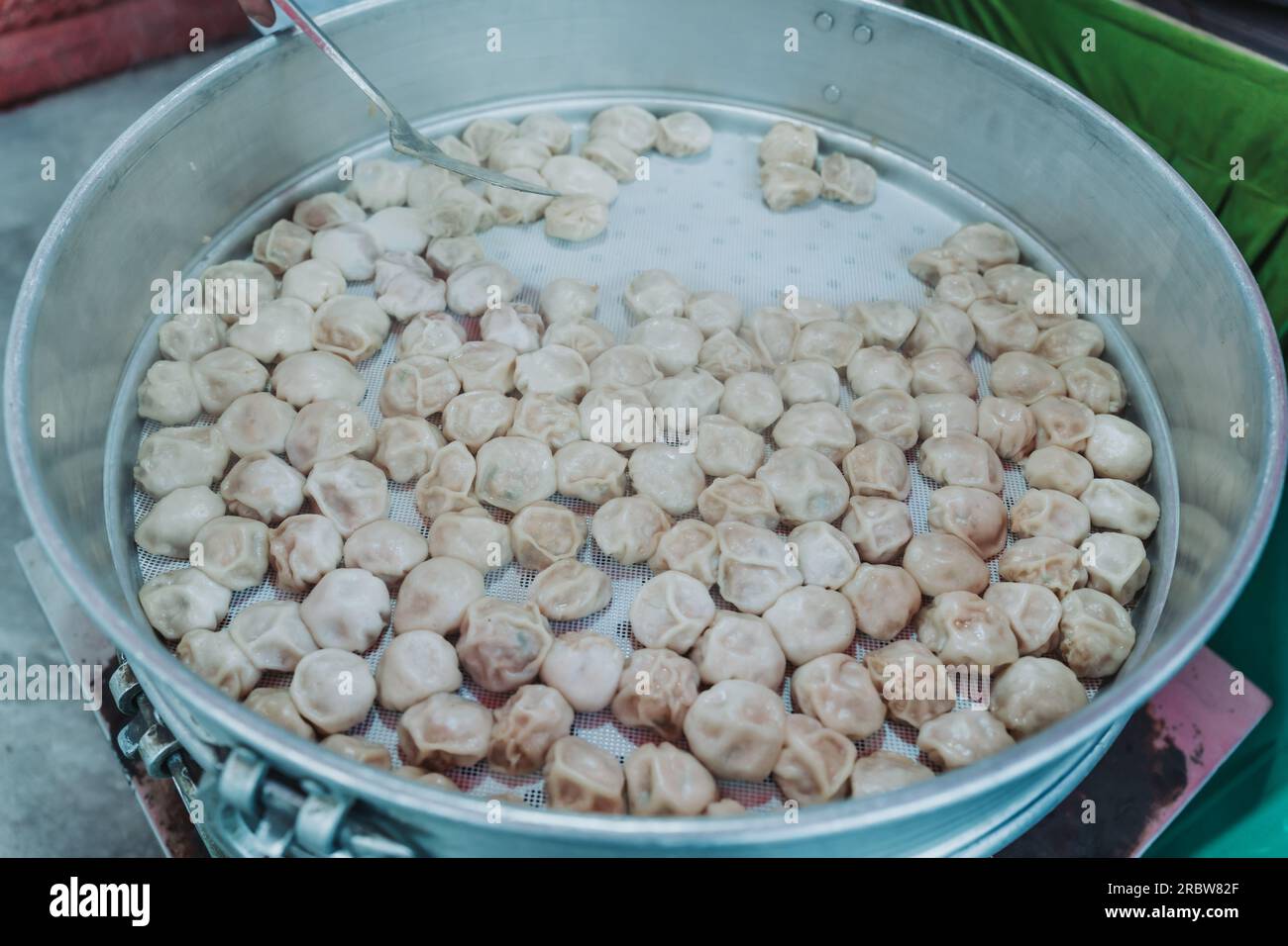 Traditional Very popular Nepali food. Nepalese steamed dumpling momo ...