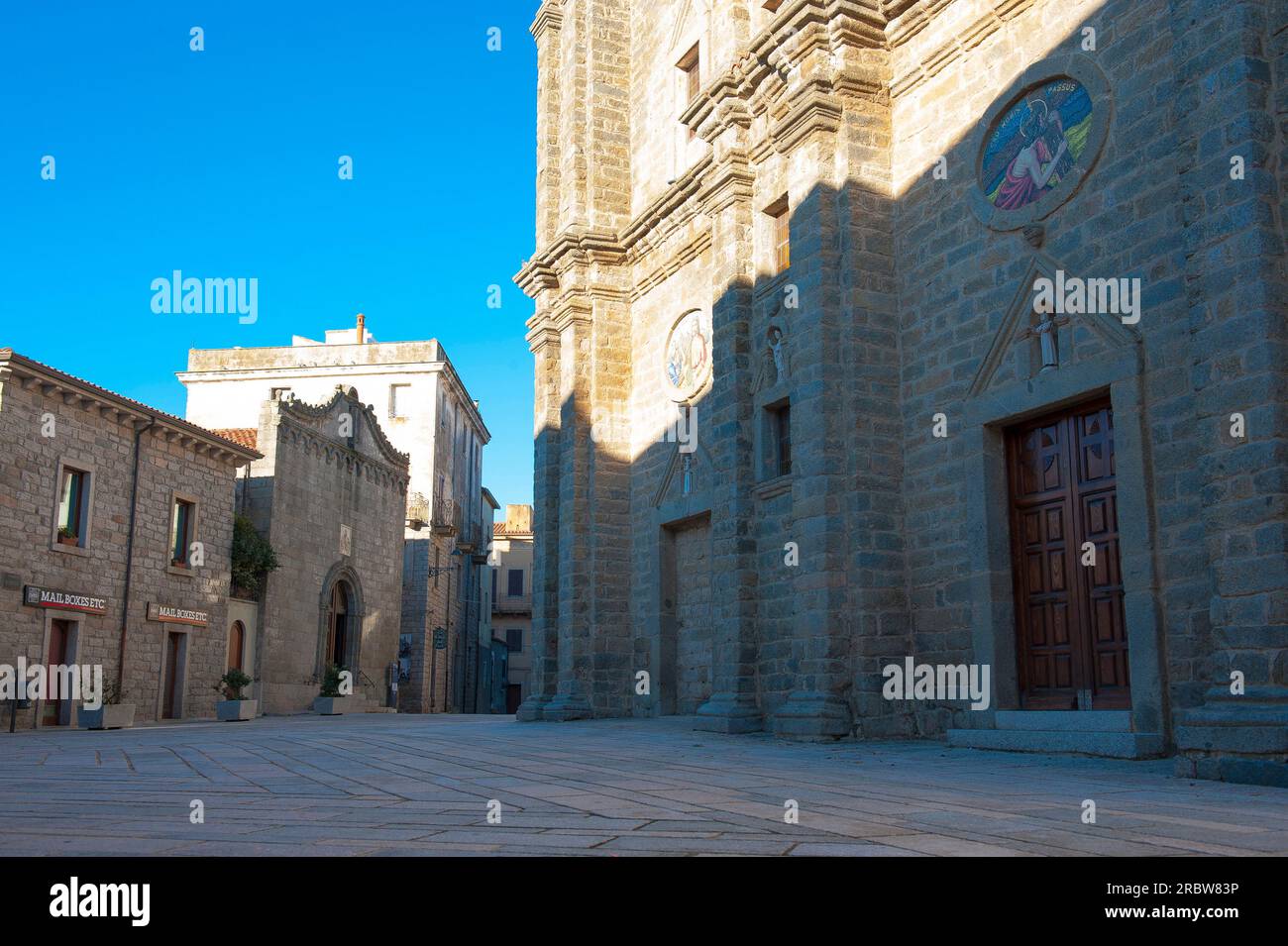 San Pietro Cathedral and on the left Church of Rosario, Tempio Pausania ...