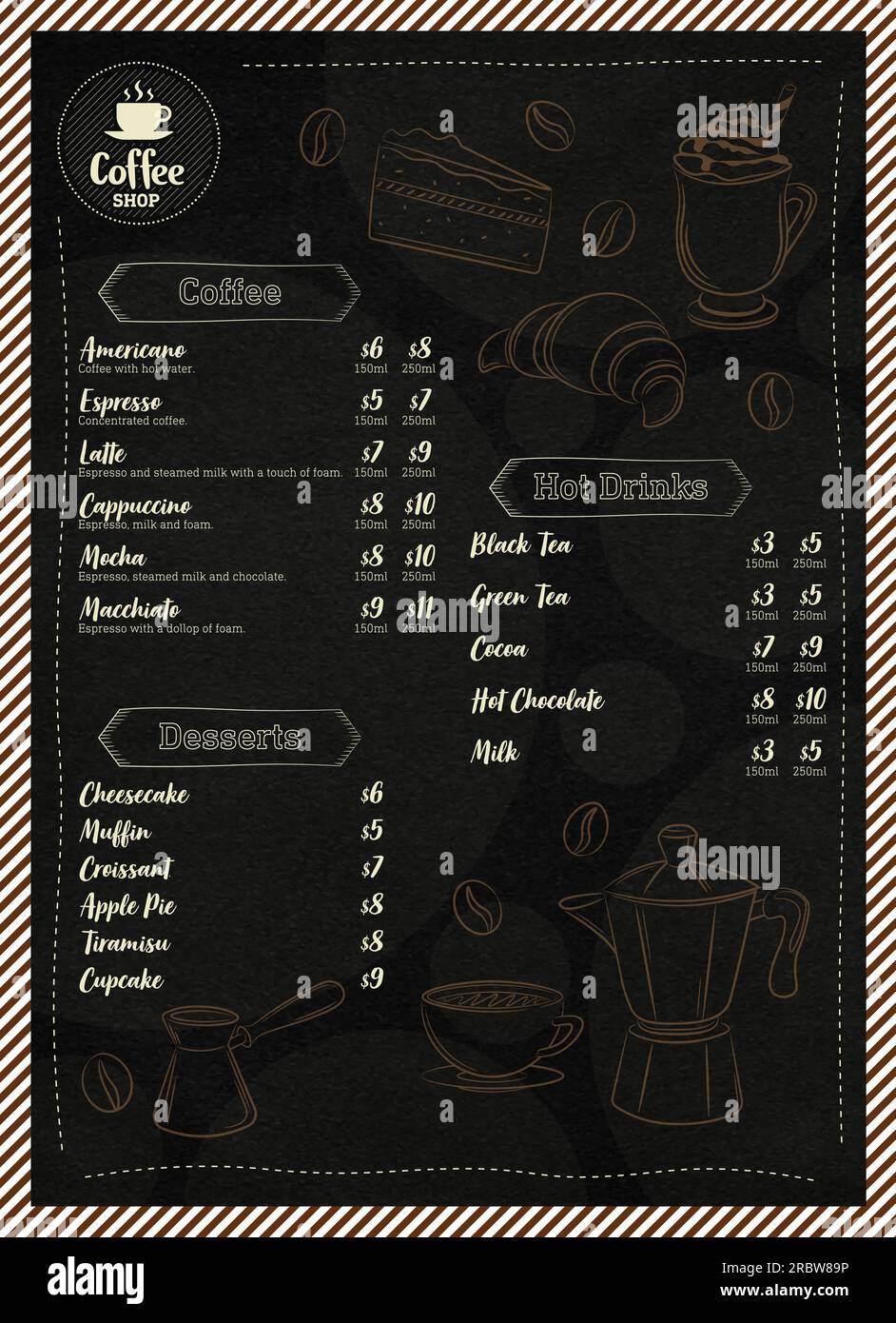 Coffee shop snack Stock Vector Images - Alamy