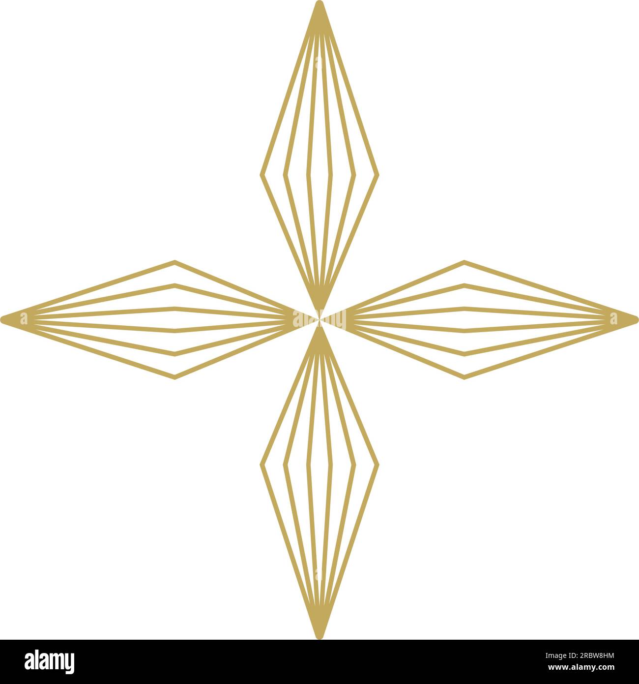 Christmas Star abstract outline vector in Gold. Isolated Background ...