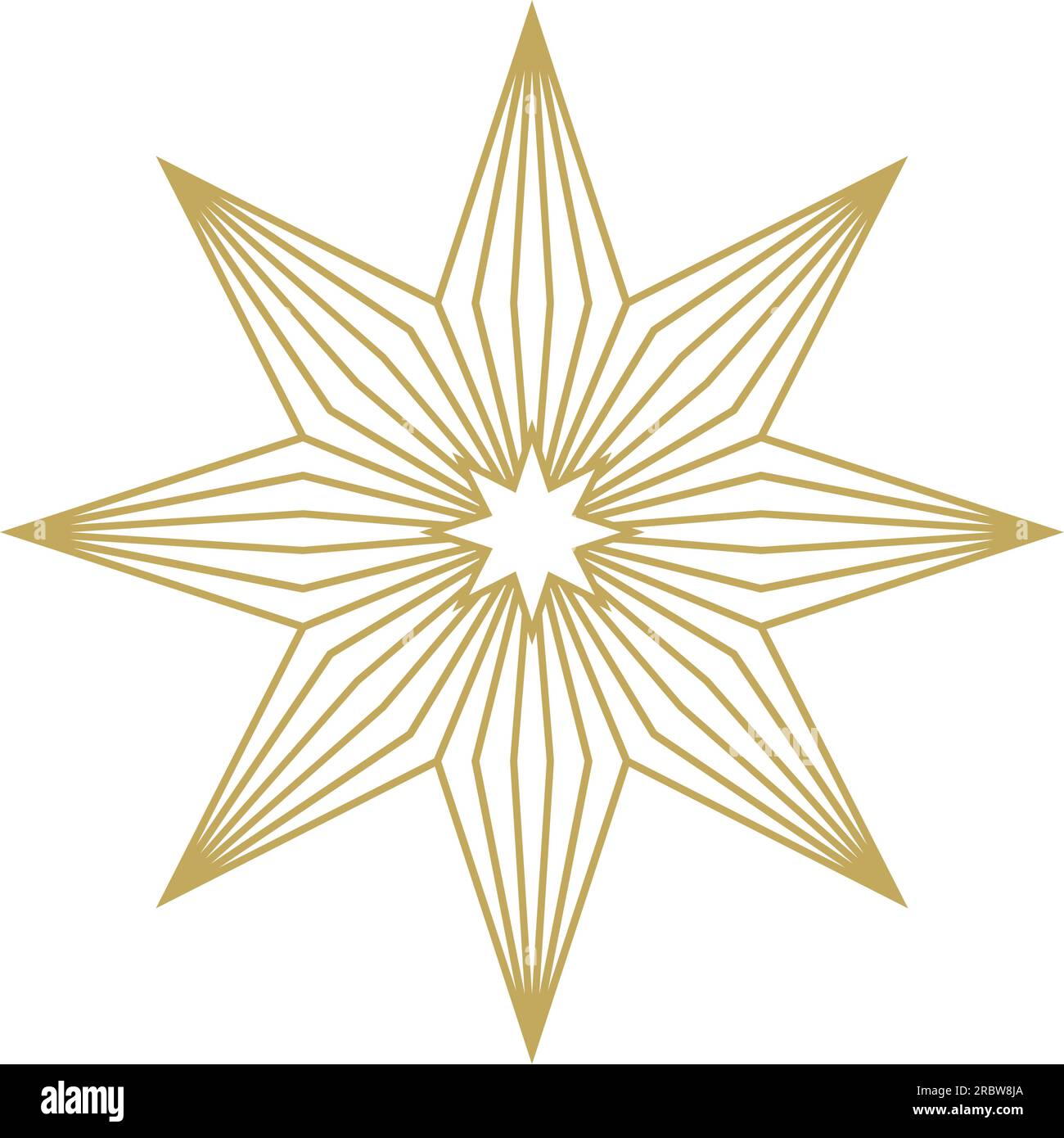 Christmas Star abstract outline vector in Gold. Isolated Background ...