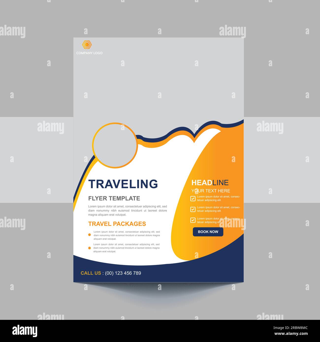 Travel poster or flyer pamphlet brochure design layout space for photo ...