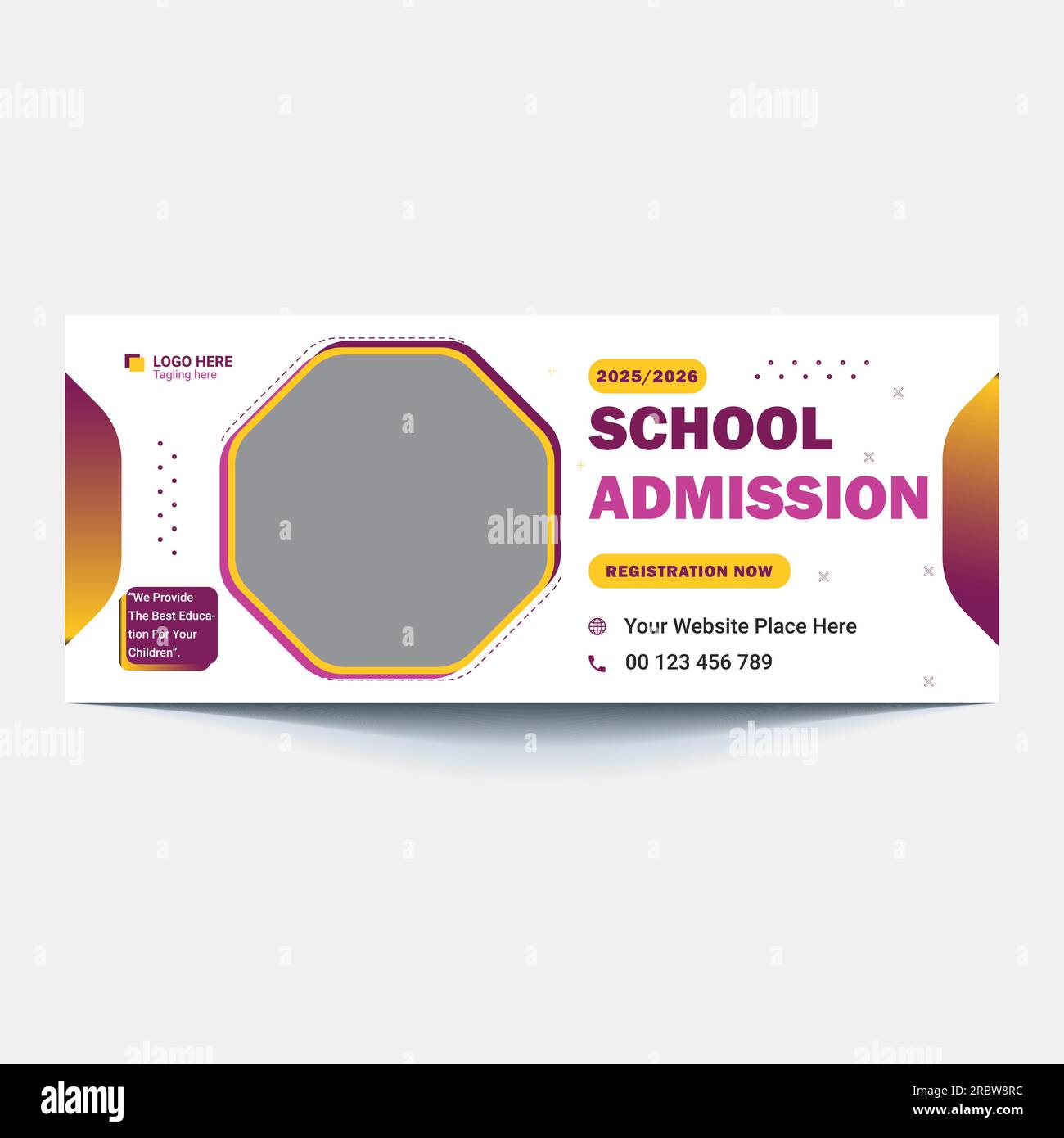 School Admission Facebook Cover and Web Banner Template, Back to School Social Media Cover ...
