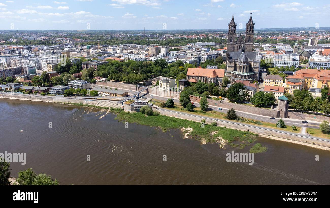 aerial view of the cathedral in magdeburg east germany Stock Photo - Alamy