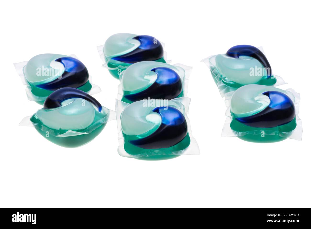 capsules for washing isolated on white background Stock Photo - Alamy
