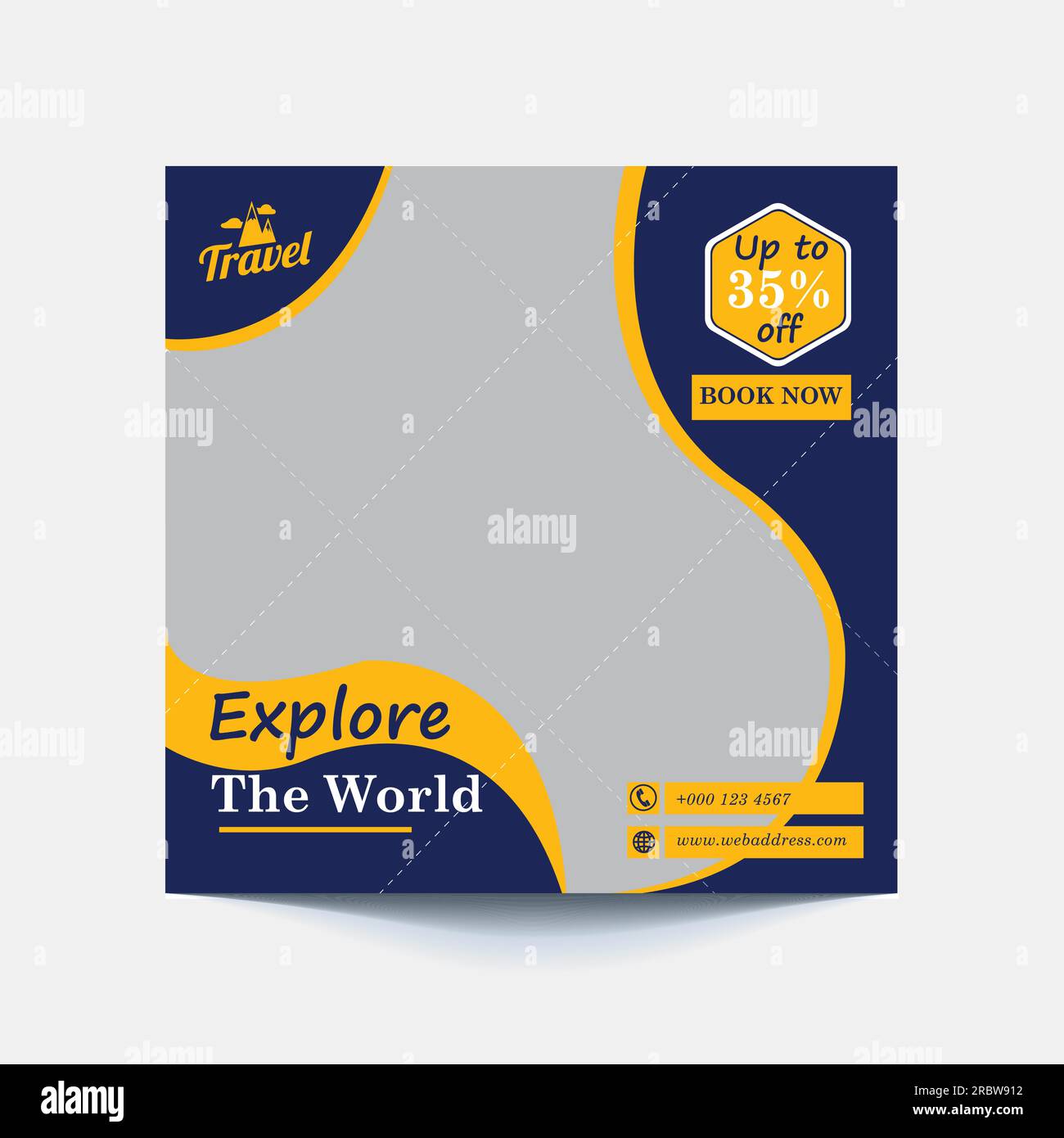 travel sale social media post template. Web banner, flyer or poster for ...