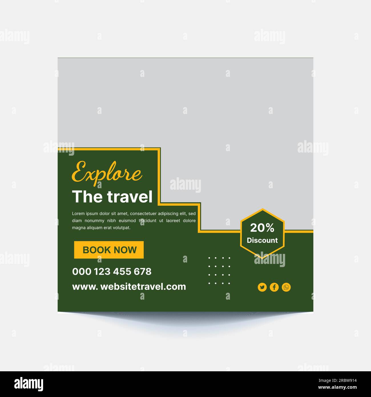 travel sale social media post template. Web banner, flyer or poster for ...