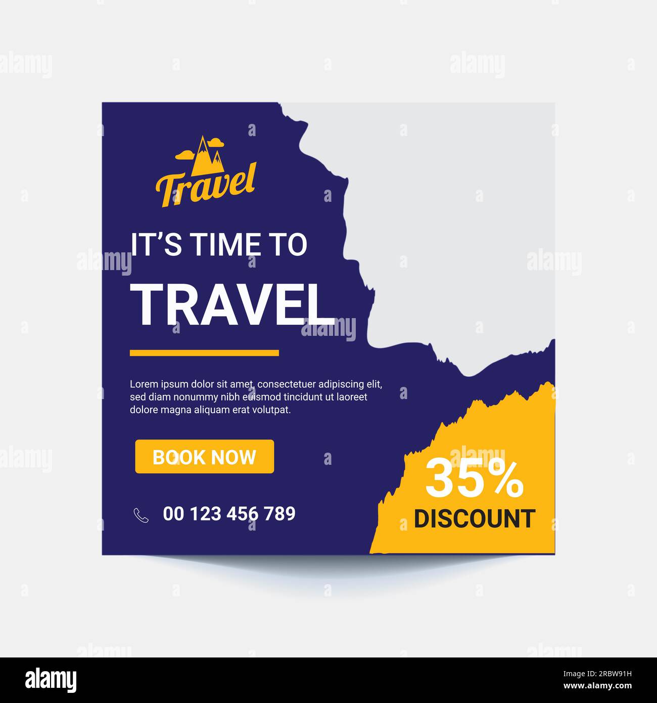 travel sale social media post template. Web banner, flyer or poster for ...