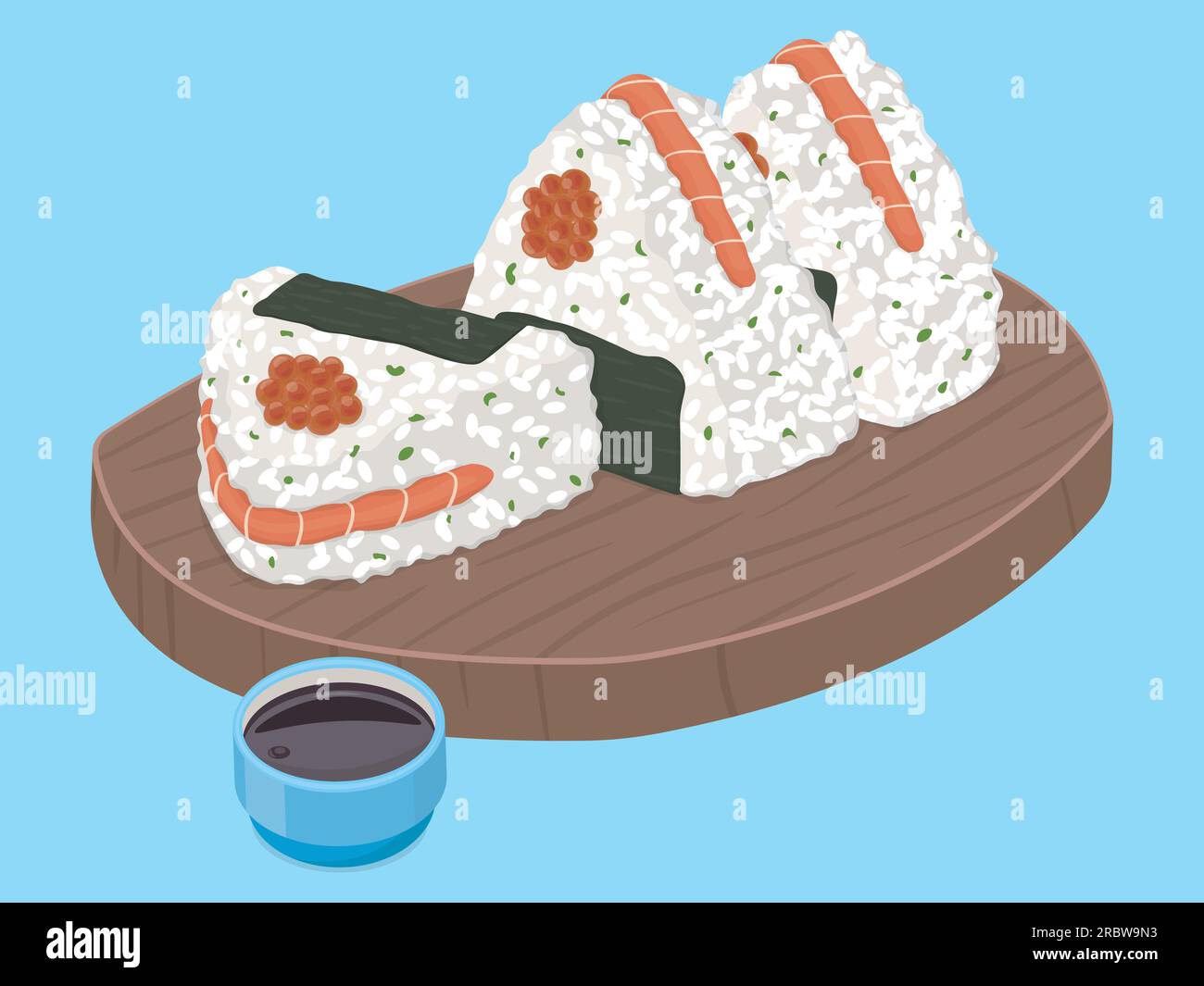 Salmon soup soy sauce Stock Vector Images - Alamy
