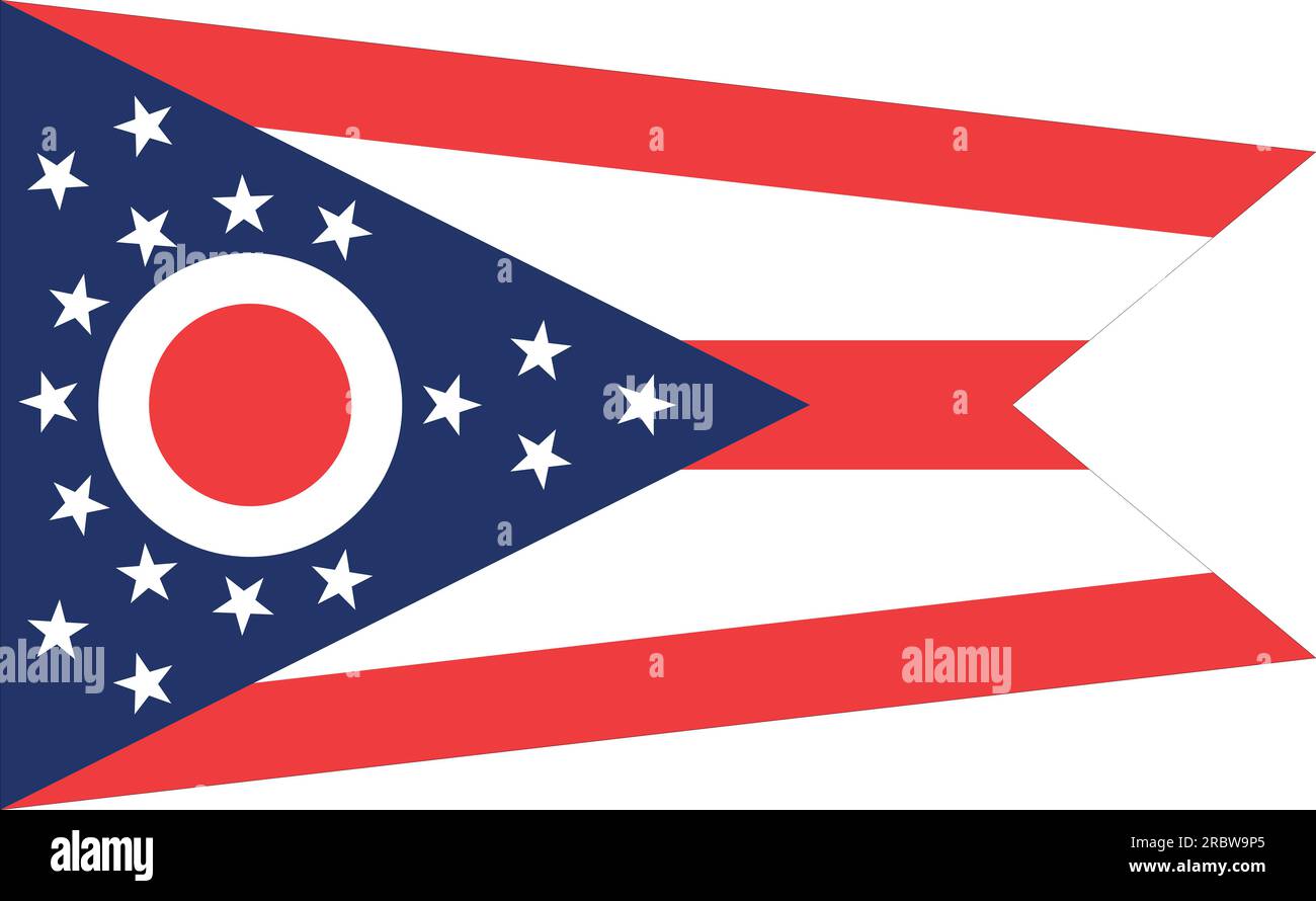 Ohio State flag, United States of America, vector illustration Stock ...