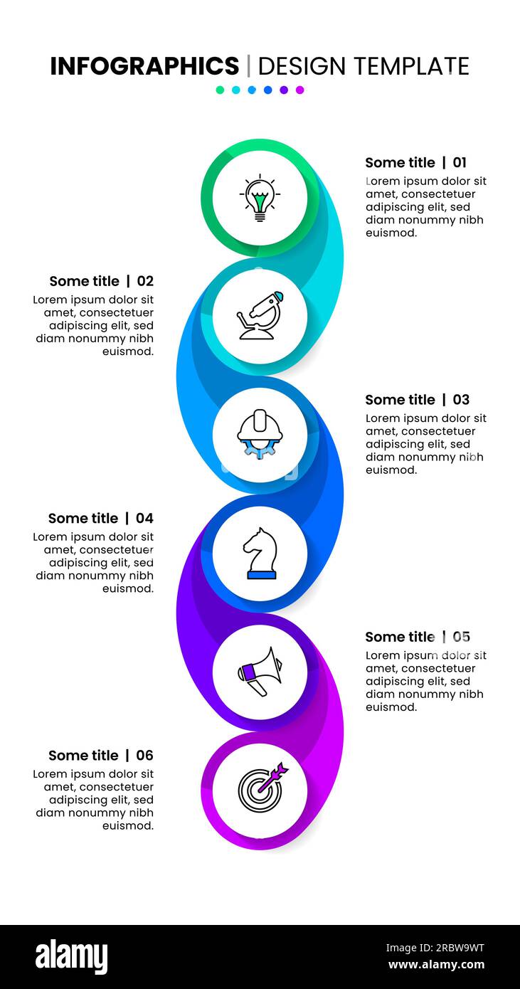 Infographic template with icons and 6 options or steps. Vertical ...