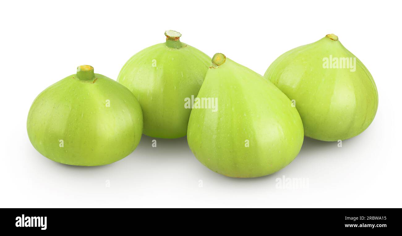 Ripe green fig fruit isolated on white background with full depth of ...