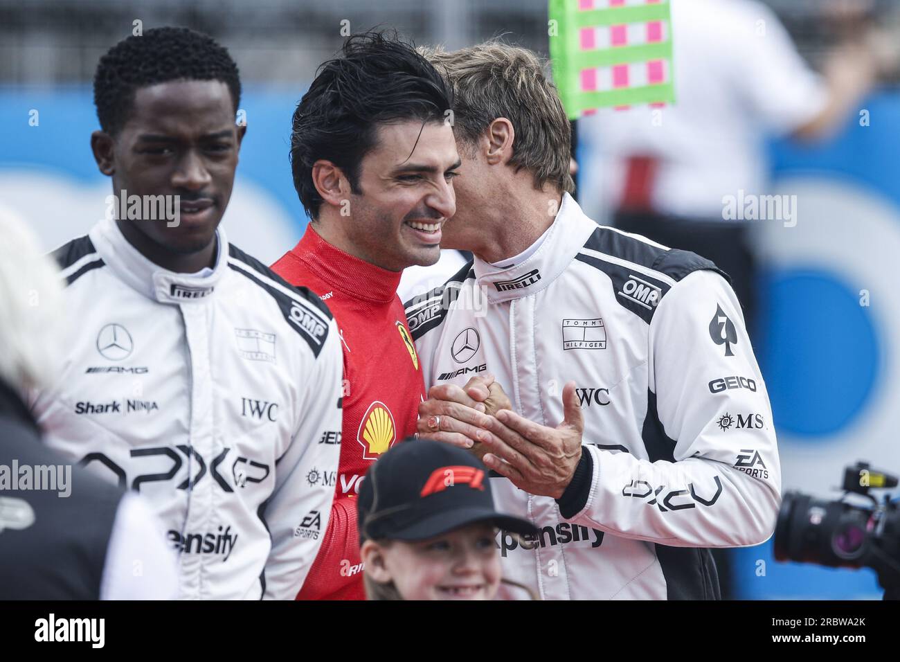 SAINZ Carlos (spa), Scuderia Ferrari SF-23, portrait PITT Brad (USA ...