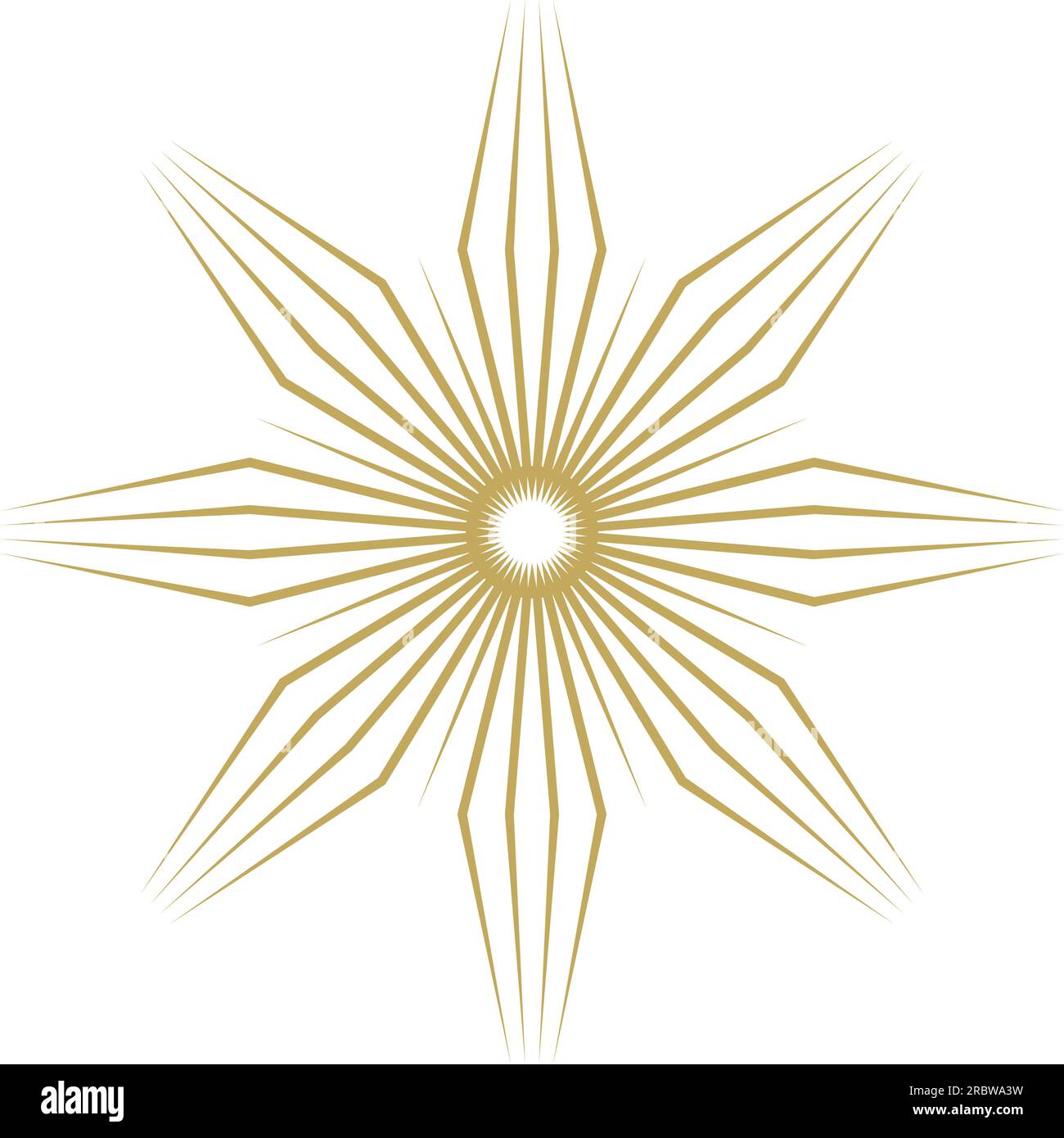Christmas Star abstract outline vector in Gold. Isolated Background ...