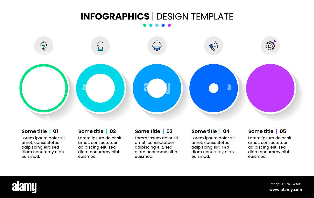 Infographic template with icons and 5 options or steps. Gradually ...