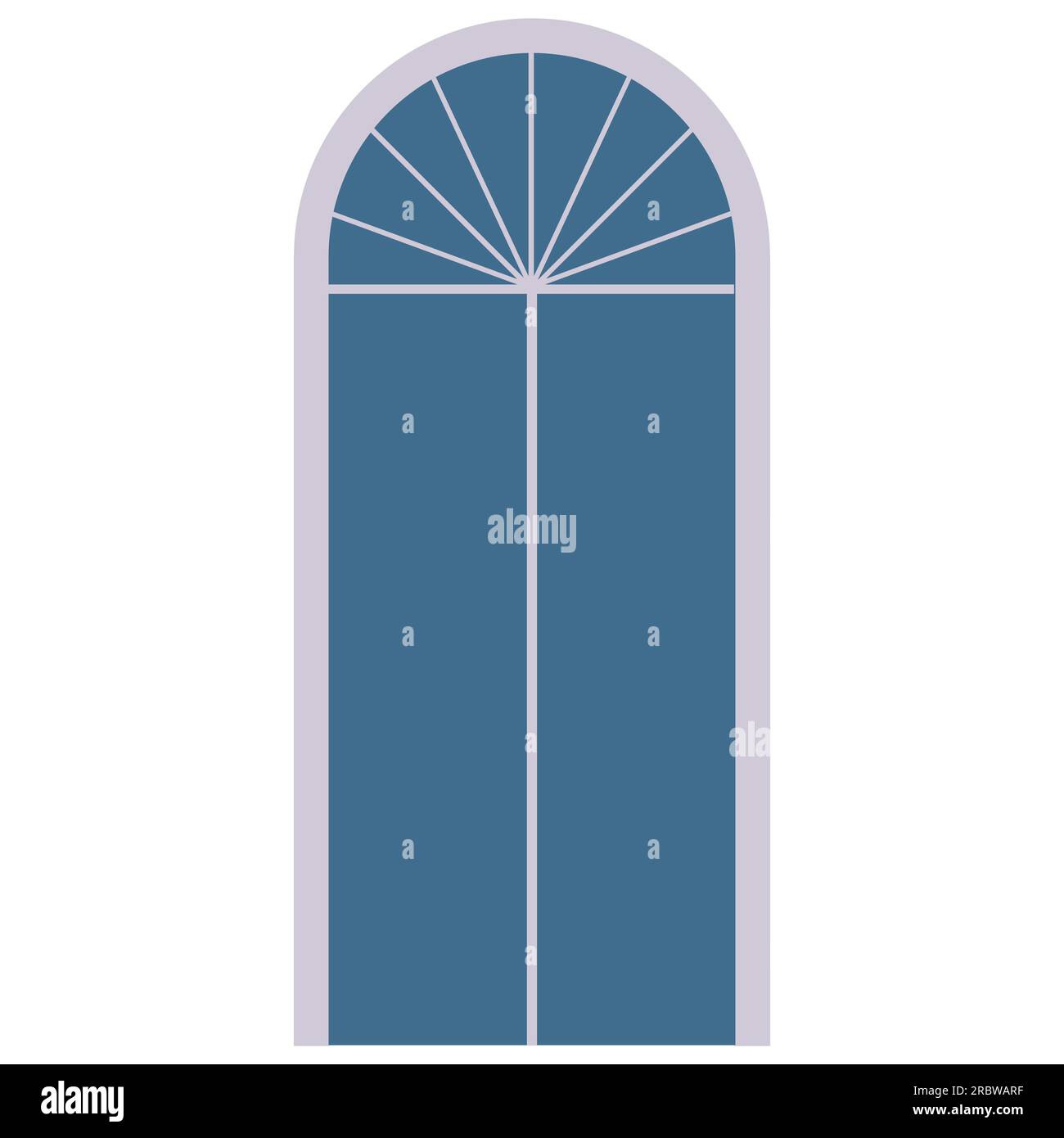 Arched window with lattice for home isolated on white background ...