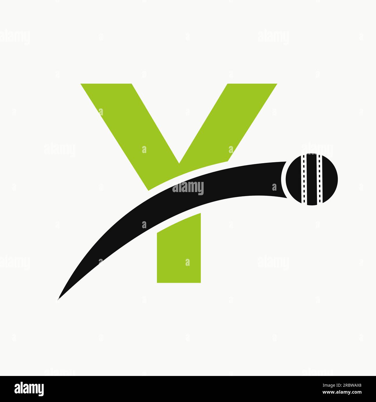 Cricket Logo On Letter Y With Moving Cricket Ball Icon. Cricket Ball ...