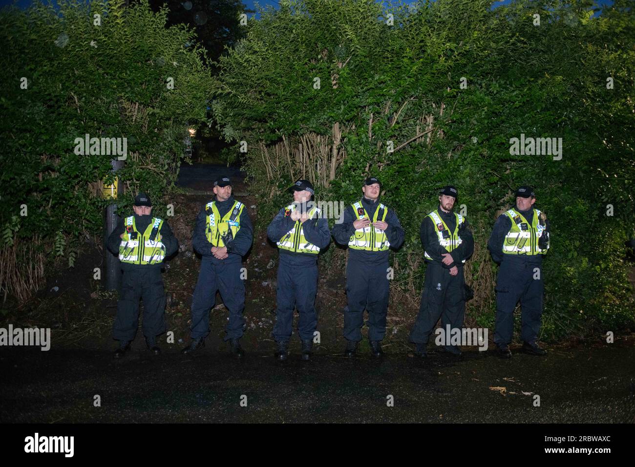 Llanelli, South Wales, Monday 10th July 2023 Police officers continue ...