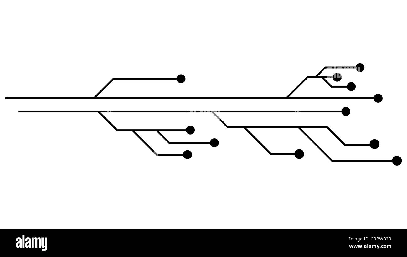 Printed circuit board PCB tracks isolated on white background ...