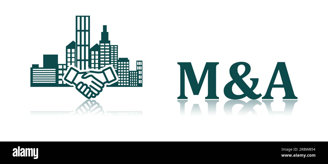 Illustration of a m&a concept Stock Photo - Alamy